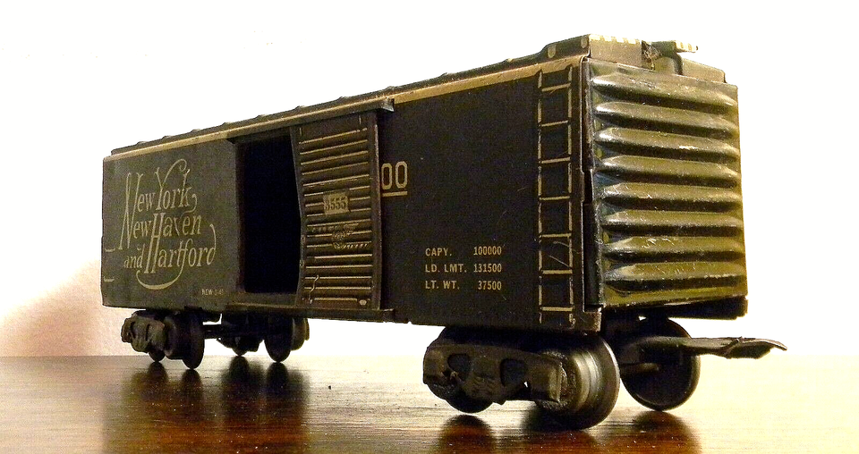 MARX 7" Boxcar ~ NEW YORK-NEW HAVEN HARTFORD ~ Type-B Wheelsets Rd ...