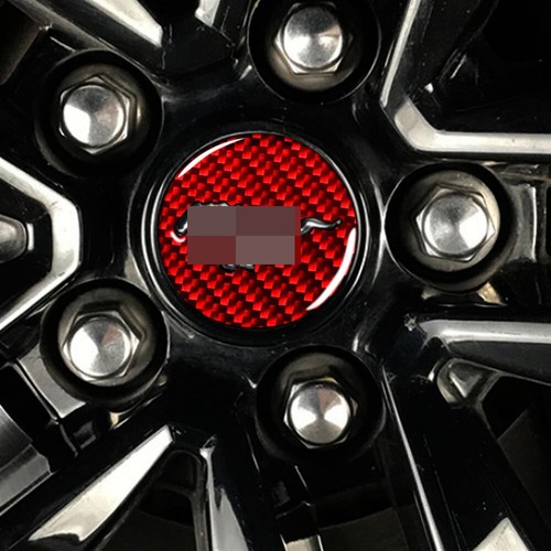 Red Carbon Fiber Hubcap Rim Wheel Hub Cover For Ford Mustang 2015-22 ...