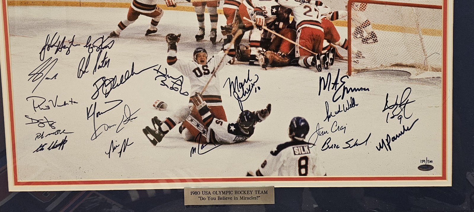1980 USA Men's Hockey Miracle On Ice Team Signed Framed Picture 21 ...