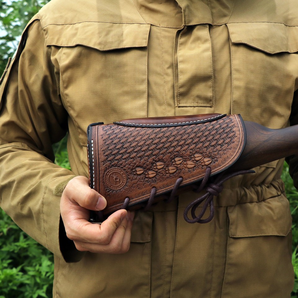 TOURBON Hunting Leather Slip on Recoil Pad Rifle Shotgun Buttstock ...