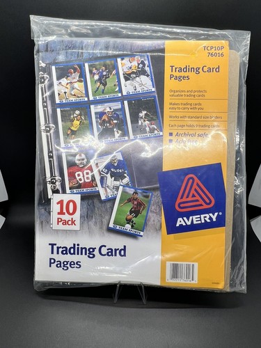 AVERY Trading Card Pages 10 Pack Acid Free Archival Holds 90 Cards ...