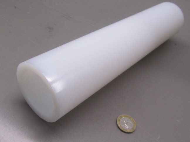 UHMW White Round Tube 2.50" OD Oversize x 2.00" ID Undersize x 12 ...