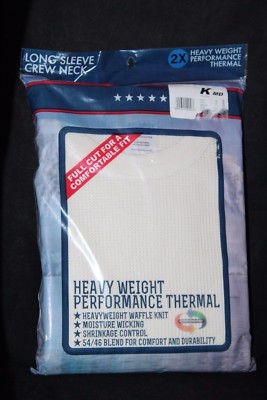 Imagine Apparel Men's Thermal Crew Neck Long Sleeve Shirt Ecru - 2X | eBay