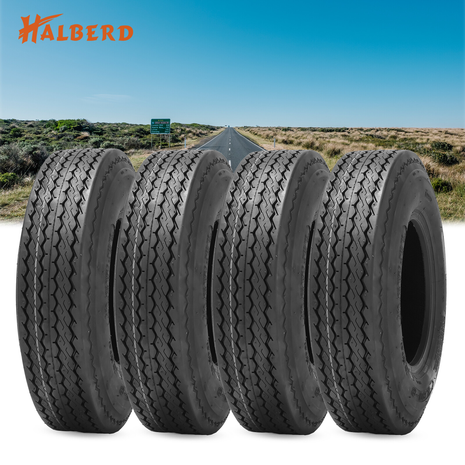 Set 4 4.80-8 Trailer Tires 6Ply 4.80x8 Load Range C Boat Highway Tyres ...