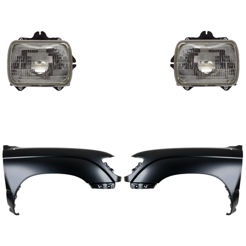 Fender and Headlight Kit For 95-97 Toyota Tacoma RWD Primed Left and ...