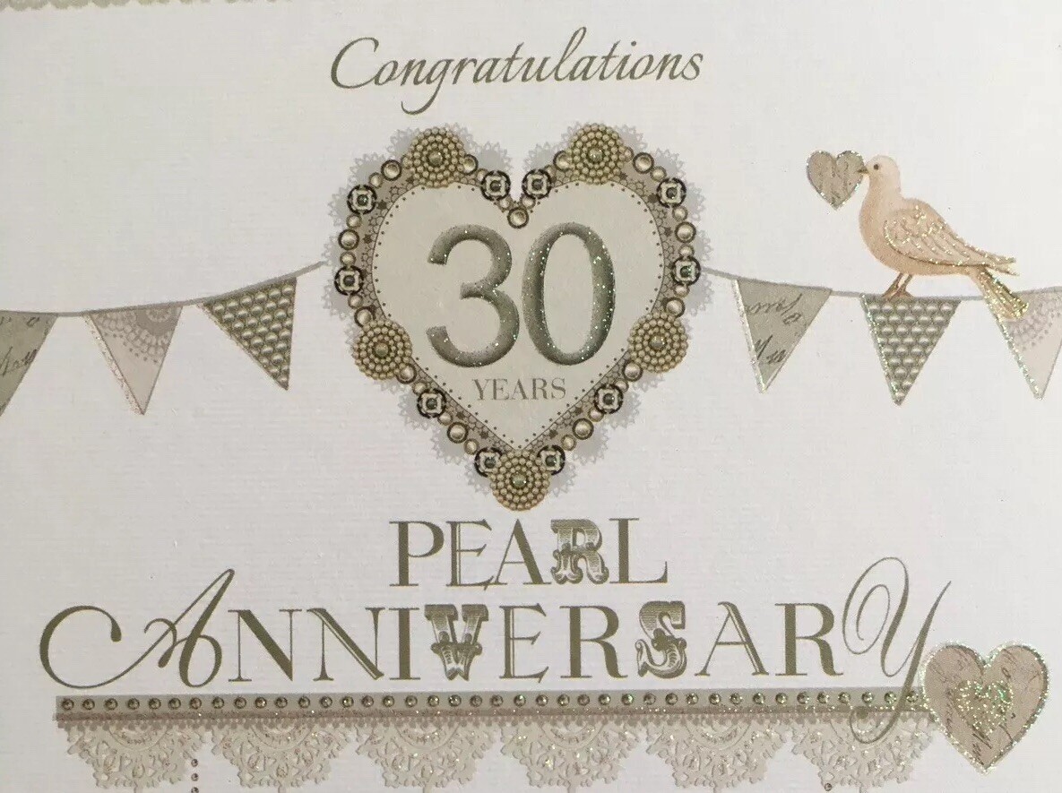 Happy 30th Wedding Anniversary Icons Wedding Anniversary Card 30th