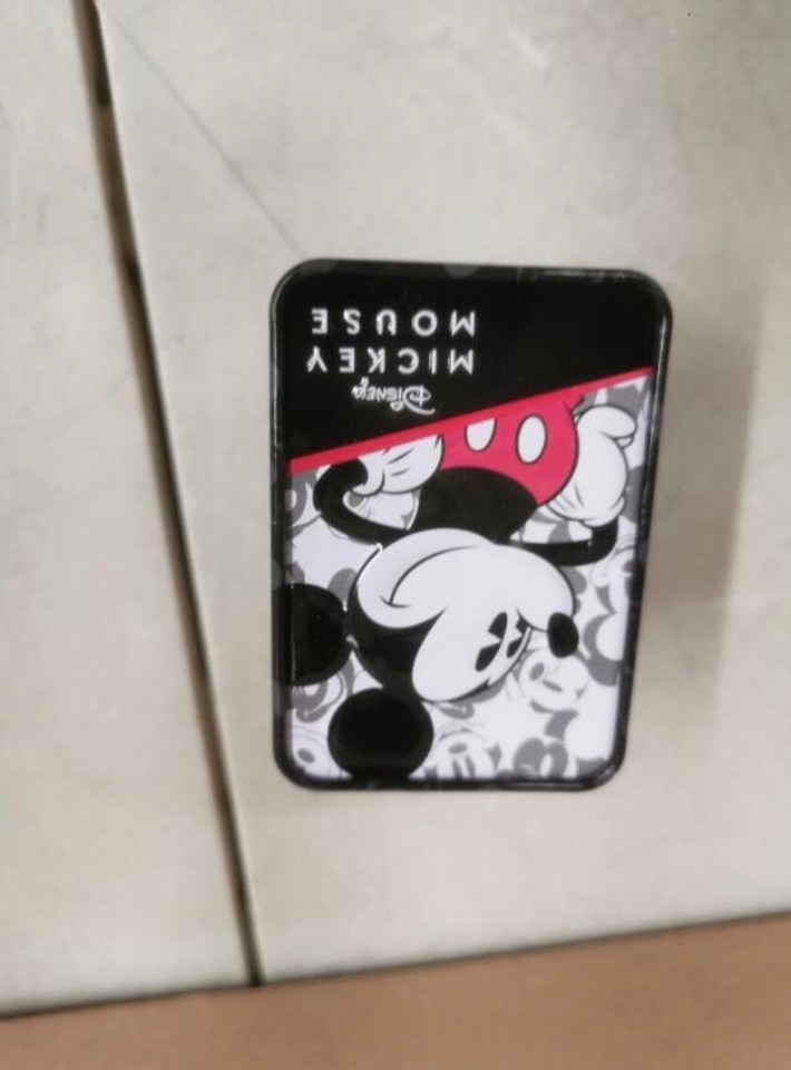 New Disney Classic Mickey Mouse Pointing Hands Brown Strap Watch In Box ...