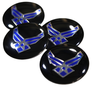 4x Air Force Wheel Hub Center Cap Sticker Decal Auto Car 2.20" Dome ...