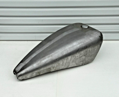 Kraft Tech Custom Stretched Raw Steel Gas Tank Harley Chopper w/ Cap ...