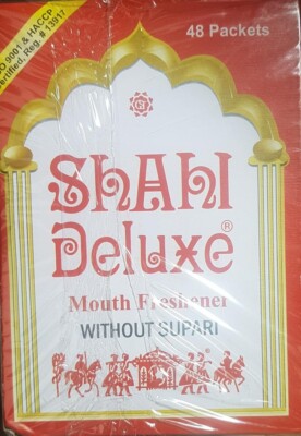 1 Box 48 Pouches Shahi Deluxe WithoutSupari Mouth Freshner Betel Nuts ...