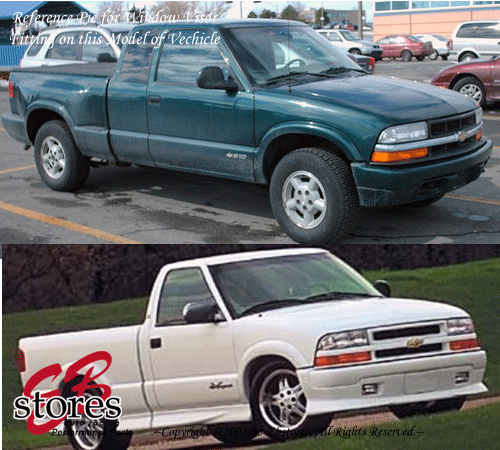 Vent Shade Outside Mount Window Visor Sunroof Type 2 3pc Chevry S10 S ...