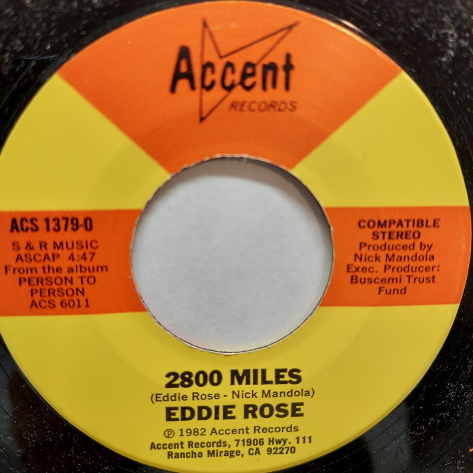 Eddie Rose, Is It True What They Say? | 2800 Miles, 7" 45rpm Vinyl, VG+ ...