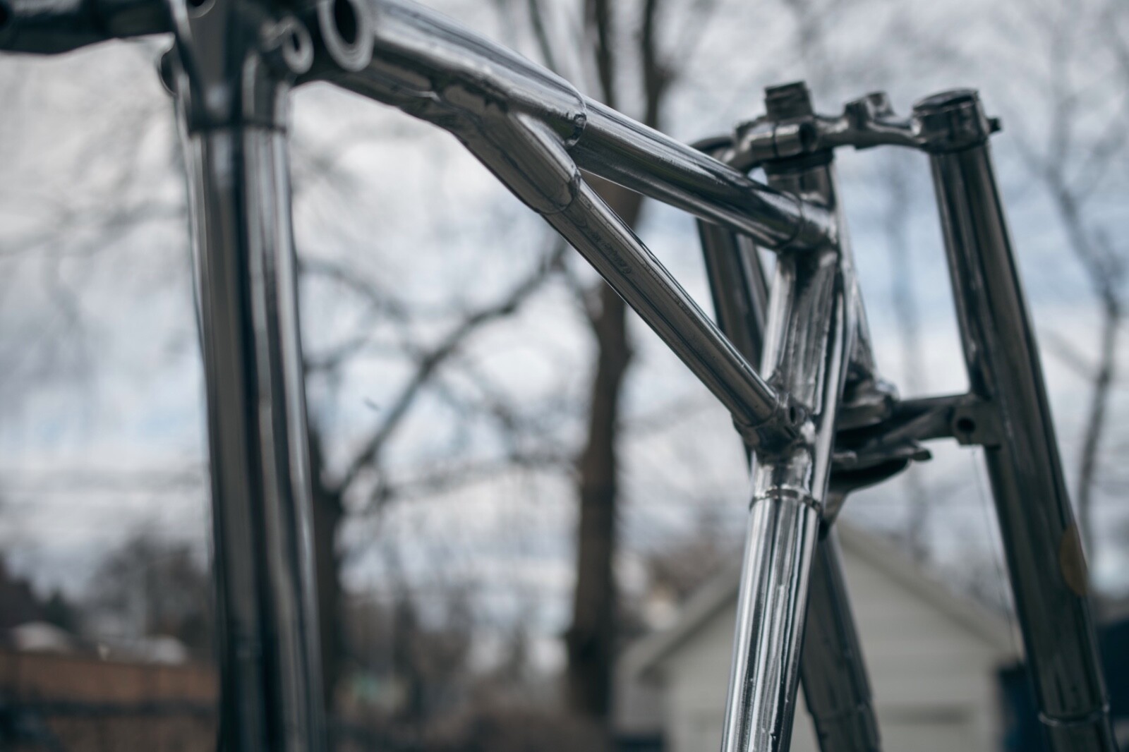 Triumph Pre Unit Rigid Chrome Frame Front End Old Show Bike MCM Chopper ...