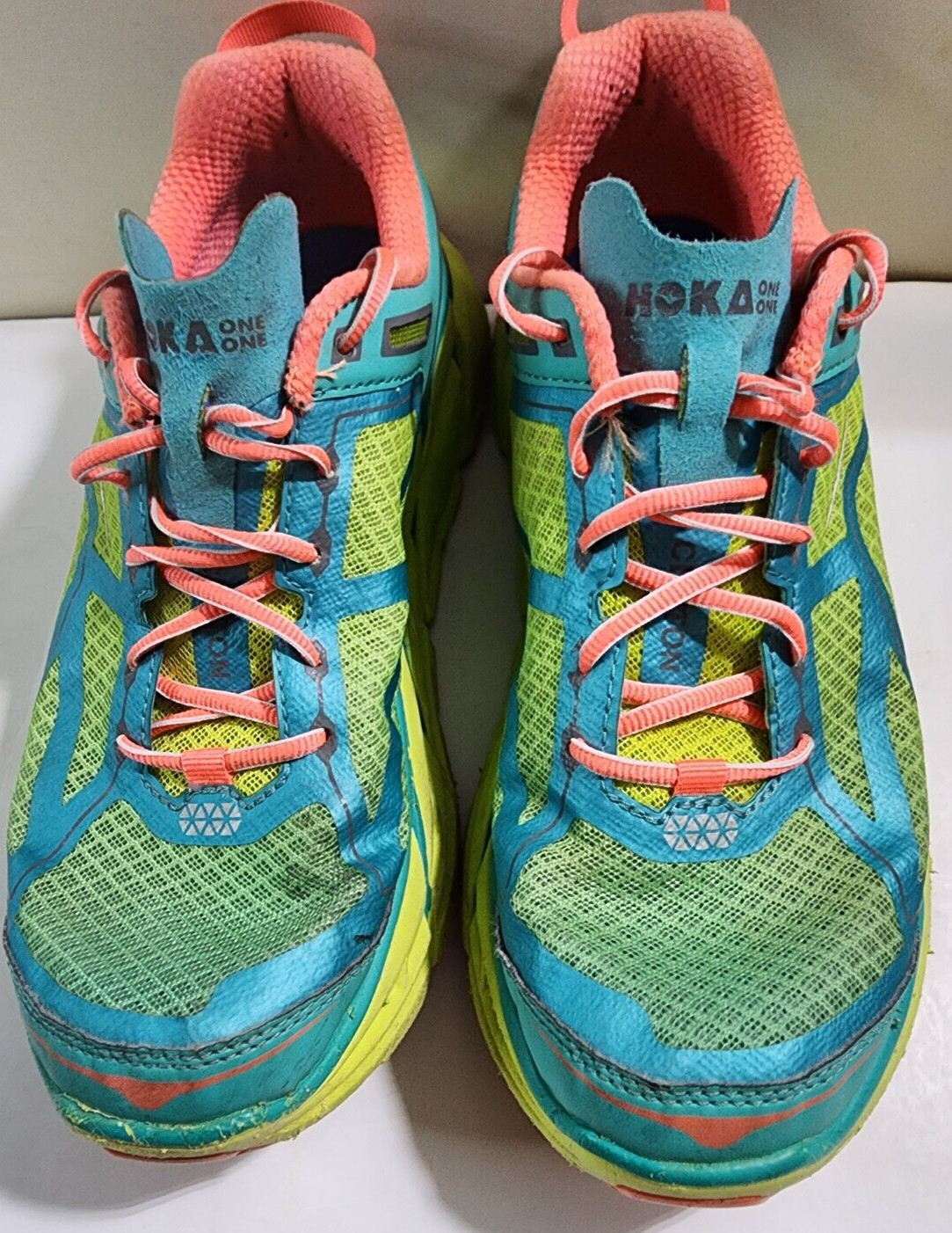 Hoka One One Clifton Aqua Neon Green Running Athletic… - Gem