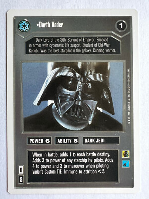Star Wars CCG Darth Vader Premiere Unlimited WB White Border SWCCG | eBay
