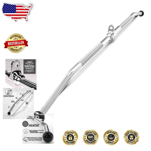 48" LAT Bar Cable Attachment - Universal Cable Machine Grip for Strong ...