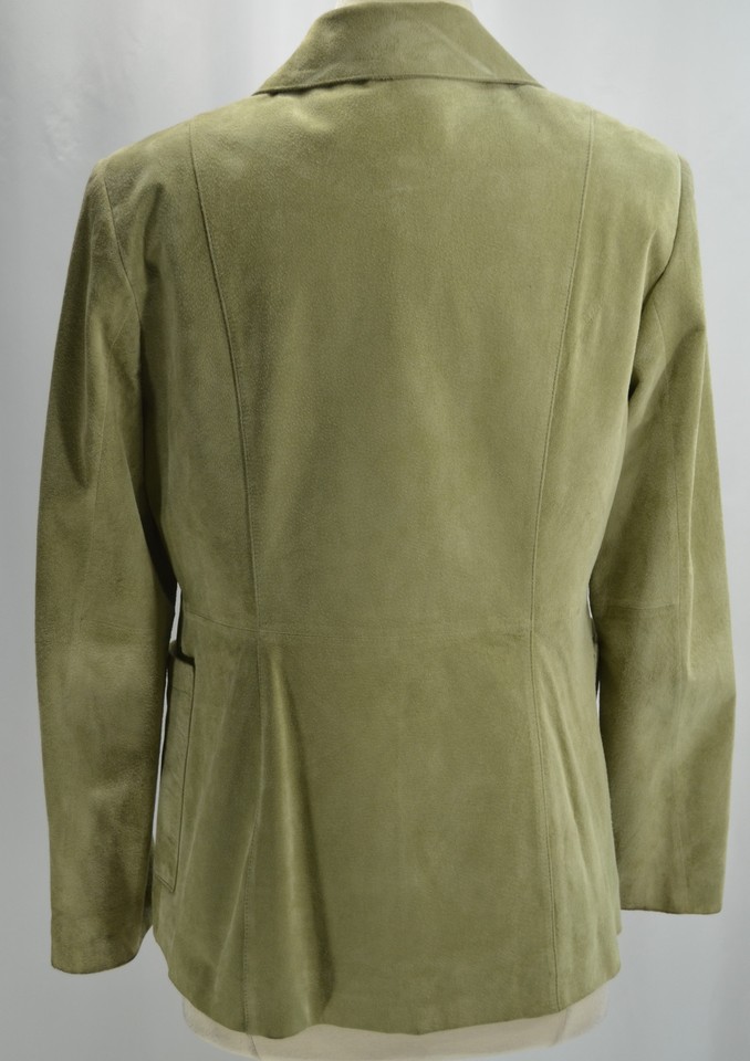 CLASSIQUES ENTIER Suede Leather Car Coat 3 button Jacket petite Blazer ...