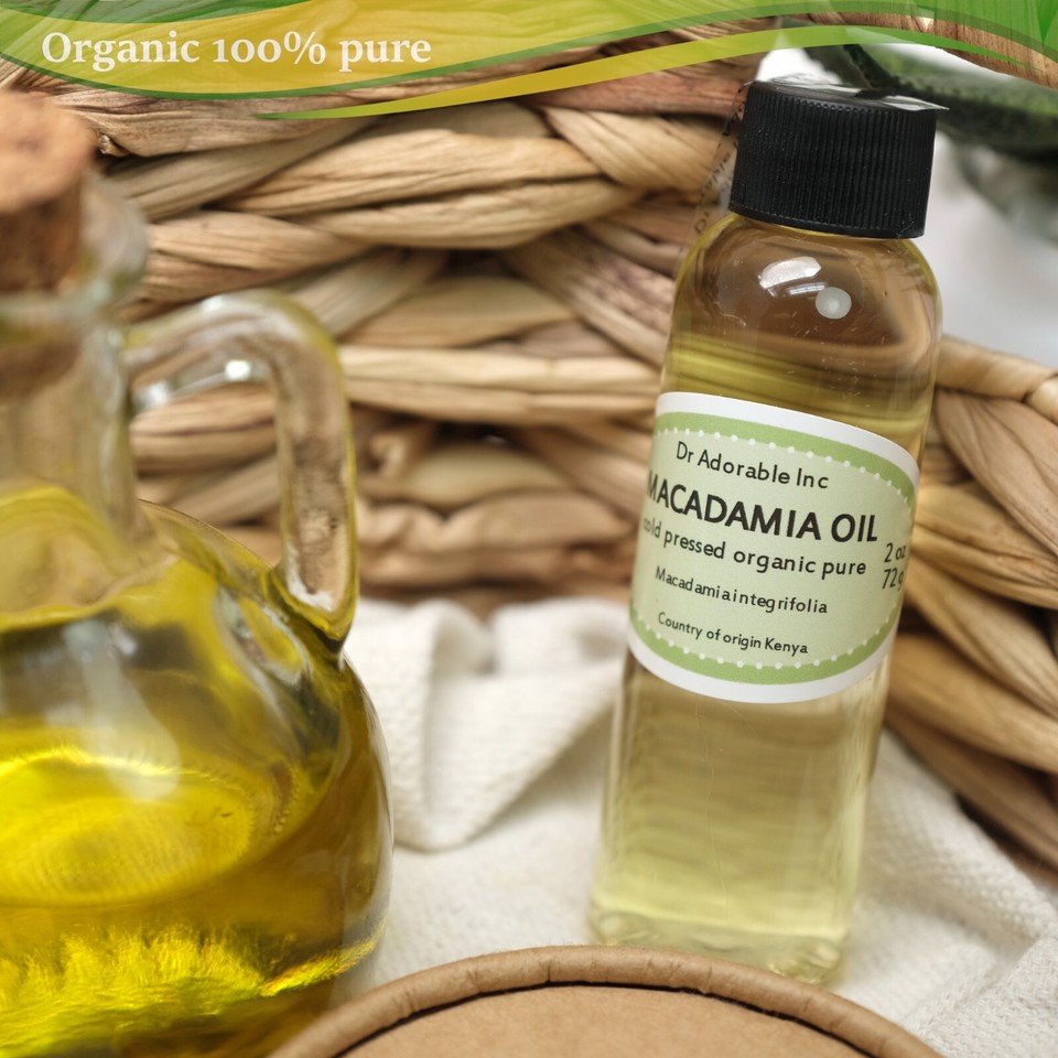 Premium 100% Pure Organic Cold Pressed Macadamia Nut Oil 2 oz up to 7 ...