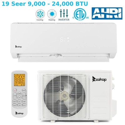 Zokop Smart 9000 - 18000 BTU Mini Split Air Conditioner Heat Systems 19 ...