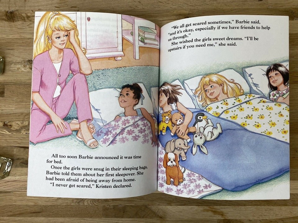 Little Golden Books BARBIE THE SPECIAL SLEEPOVER 1997 doll classic 90S ...