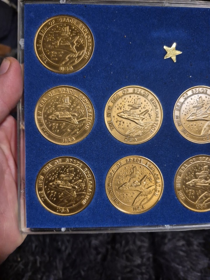 NASA SPACE SHUTTLE COIN Collector Space STS Series Solid Bronze Medal ...