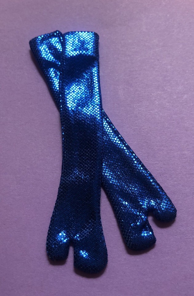 Fit BARBIE DOLL GLOVES BLUE Metallic Long Stretch 🦋 | eBay