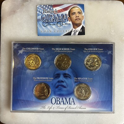 Barack Obama Coin Collection 24k Gold Plated Quarter Set Sealed | eBay