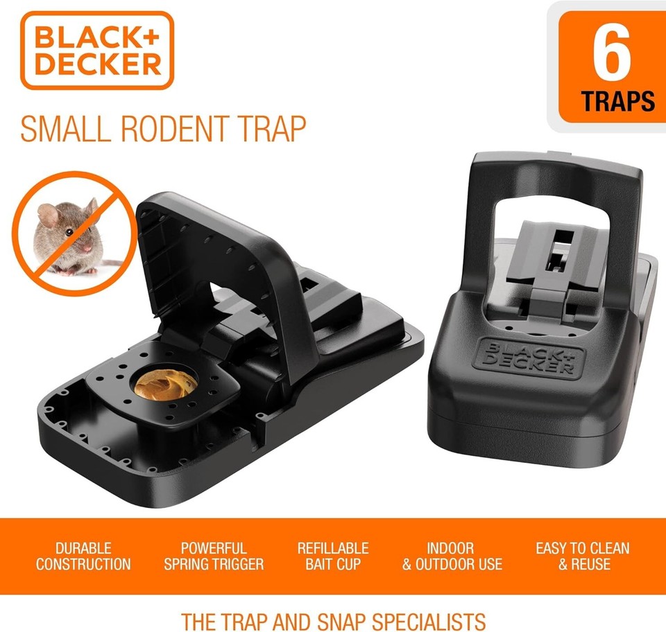 6 Pack Heavy Duty Mouse Traps - Rat, Mice Killer Snap Traps for Rodent ...