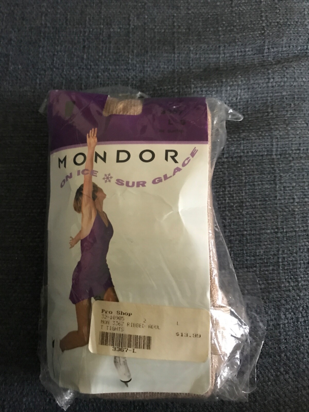 Mondor 3367 Women's Sz Large Suntan Footless Ribbed Ice Skating Tights ...
