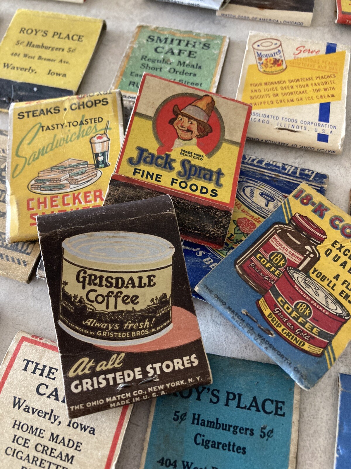 Lot of 29 Vintage Matchbook Covers Jack Sprat Fine Foods Coffee ...