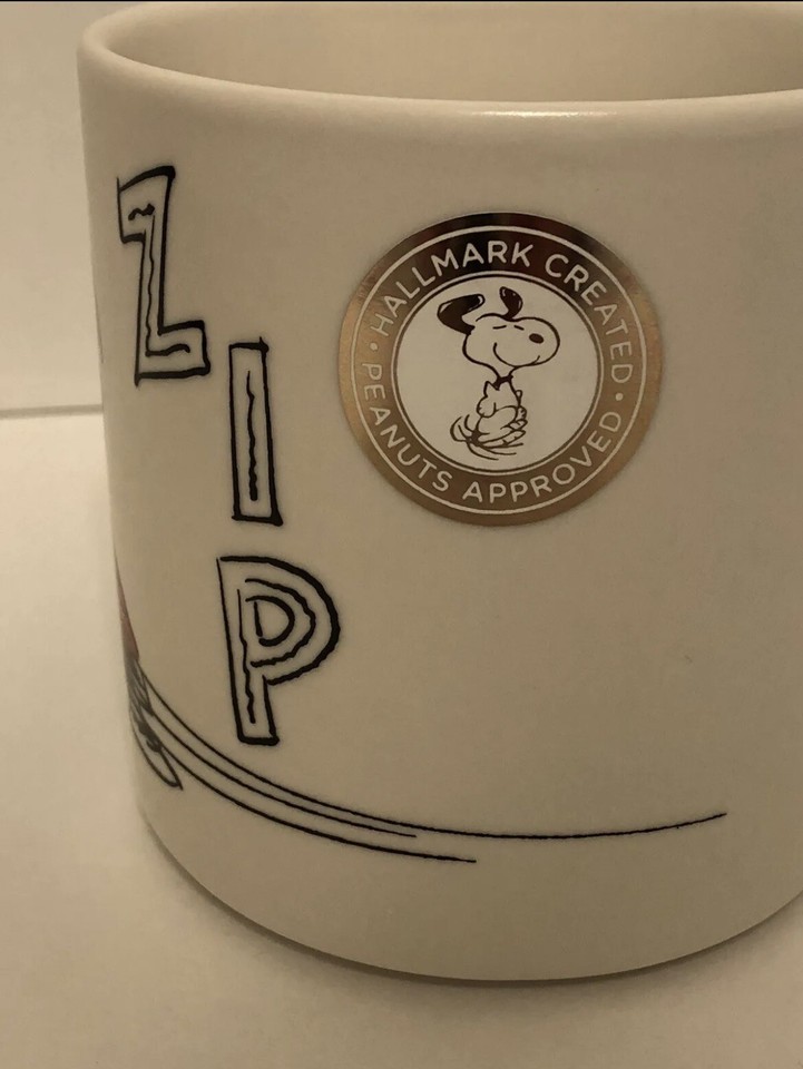 Hallmark Peanuts Ceramic Coffee Mug Linus Blue Blanket Handle Snoopy 17 ...