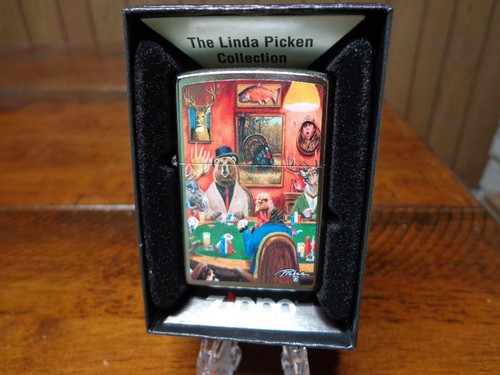 LINDA PICKEN BIG GAME POKER ANIMALS ZIPPO LIGHTER MINT IN BOX | eBay