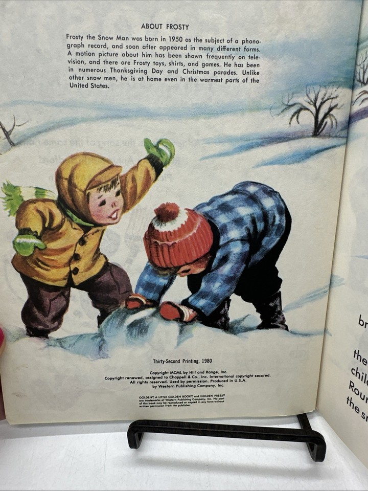 1982 "Frosty The Snow Man" Little Golden Book | eBay