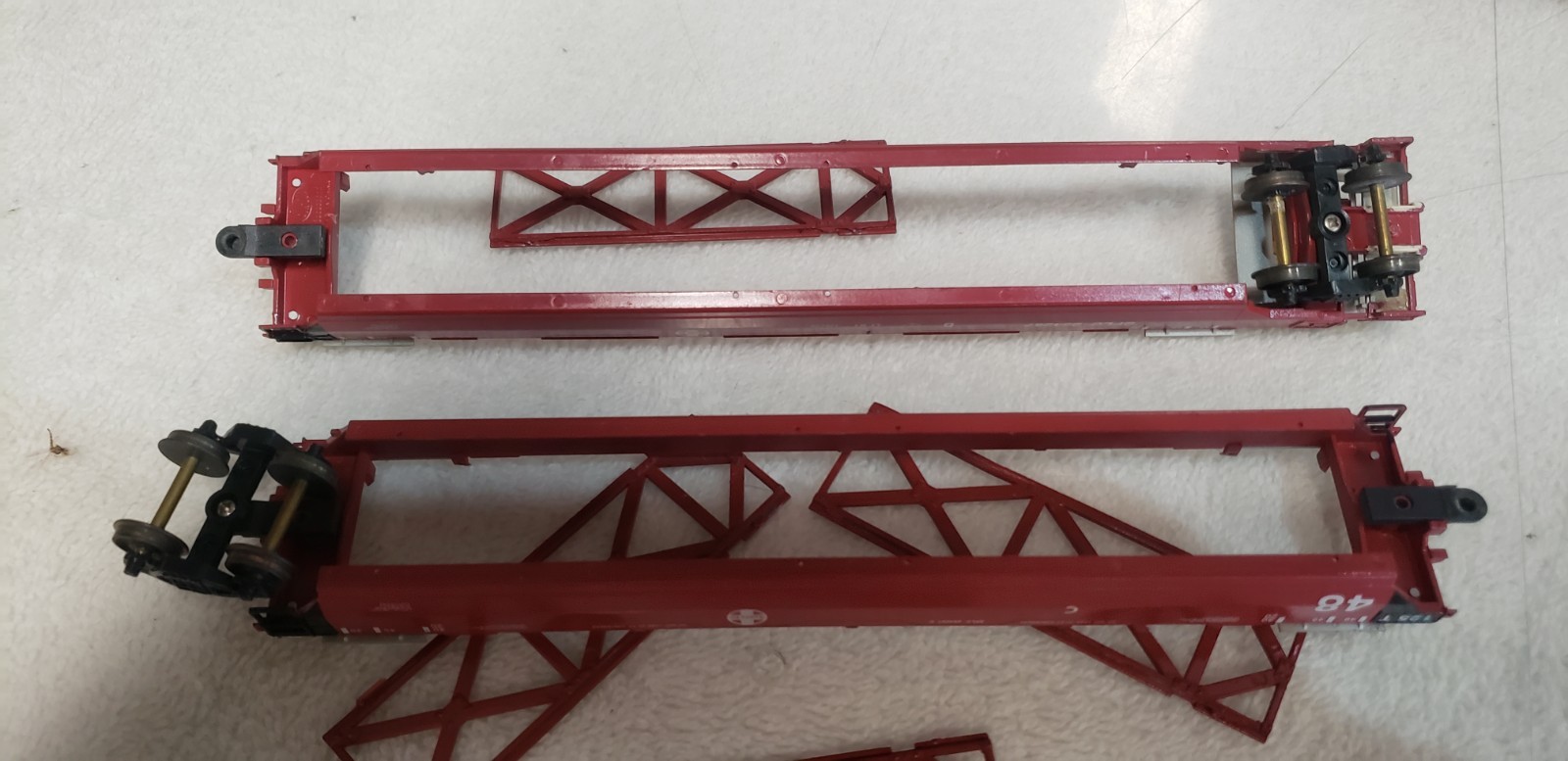 HO SCALE CON-COR SANTA FE 48'FT CONTAINER CAR LOT OF (4) READ!!🔥🔥🔥🔥🔥🔥 ...