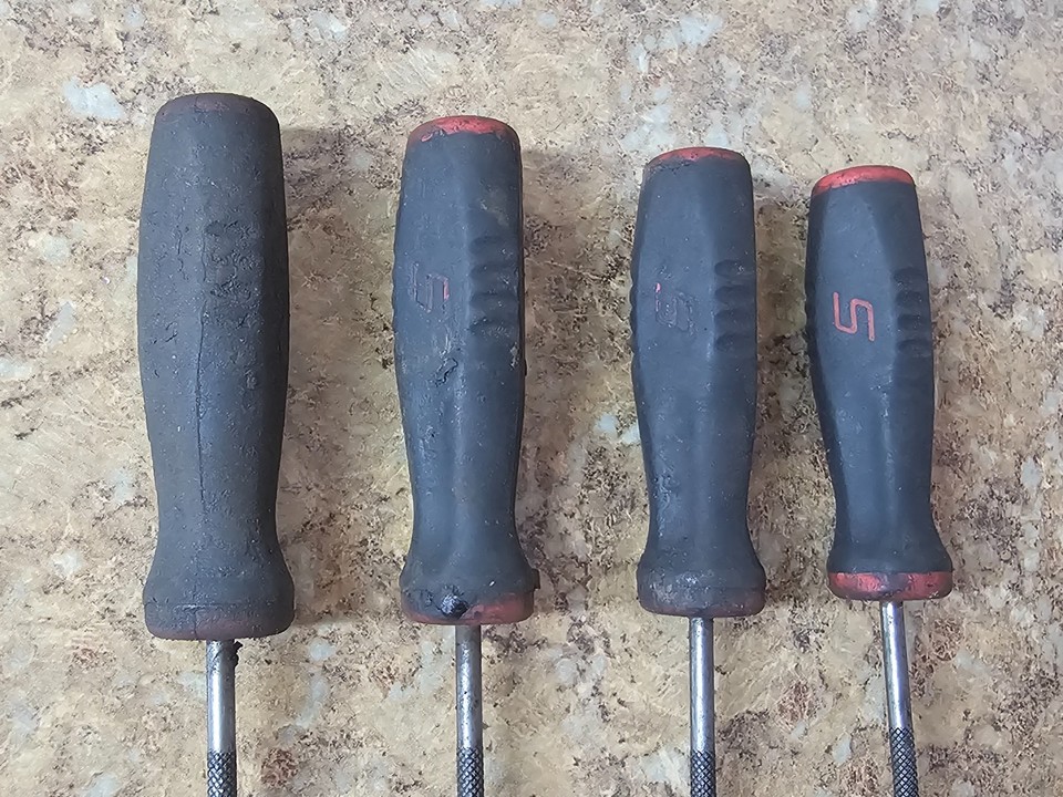 Snap On Tools 4 Pc Long Mini Pick Awl Hook Set Soft Grip SGLASA204 Pre ...