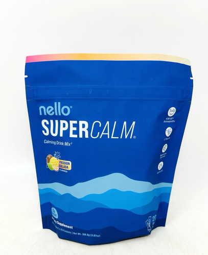20 Packets NELLO SUPER CALM Calming Drink Mix PASSION COLADA Powder 3 ...
