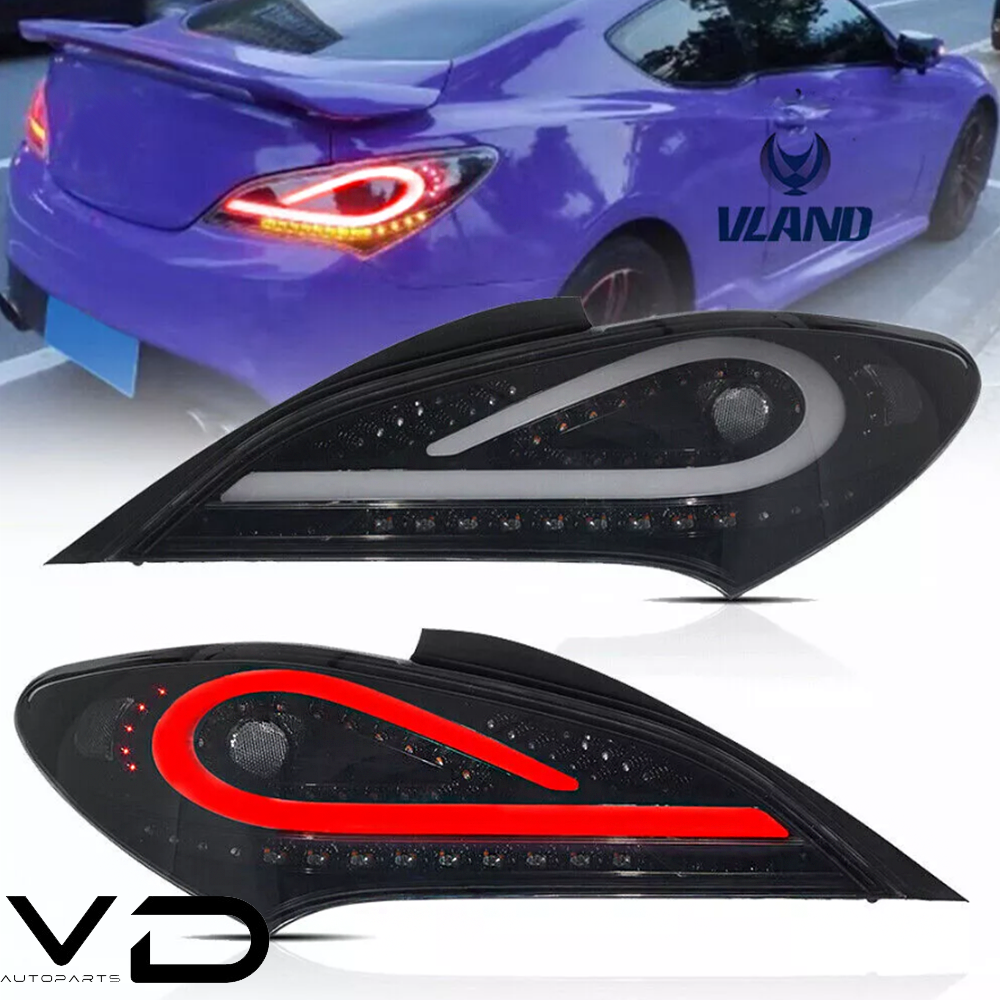 2*VLAND LED Tail Lights For 2010-2016 Hyundai Genesis Coupe Rear Lamp ...