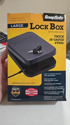 SnapSafe Large Lock Box w/2 Keys - Keyed Handgun Safe | eBay