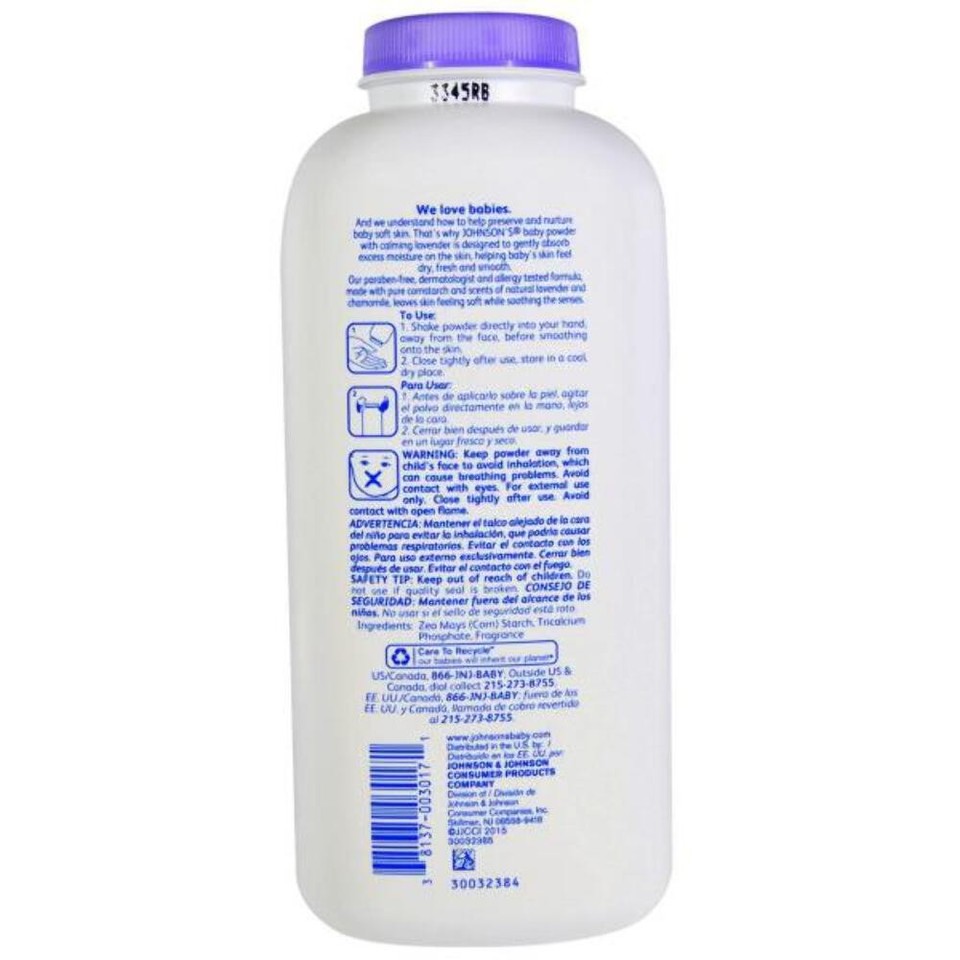 2x Johnson's Baby Powder Lavender Cornstarch Hypoallergenic 15 oz New ...