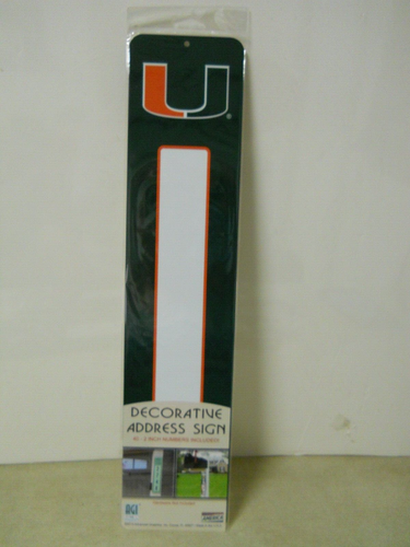 Miami University "U" Logo Vertical Metal Address Sign w/ 2" Numbers NEW ...