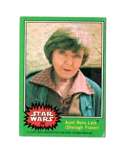 1977 Topps STAR WARS series 4 Green #225 Aunt Beru Lars (Shelagh Fraser ...