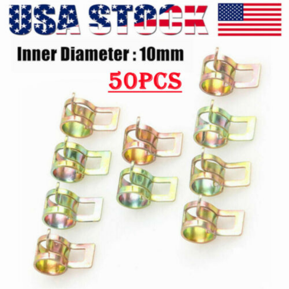 Hose Clamps Assortment Kit Zinc Spring Clip Water Fuel Tube Air Pipe ...