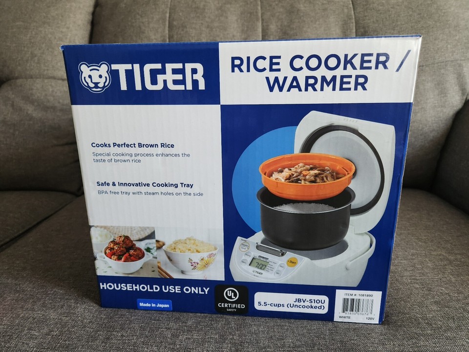 Tiger JBV-S10U 5.5 Cup Microcomputer Rice Cooker - White 785830036763 ...