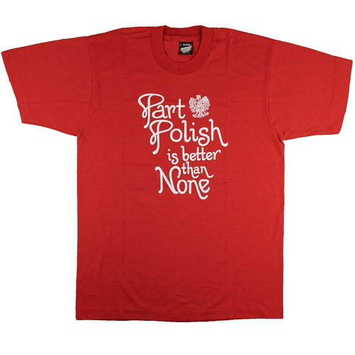 Vintage Polish Shirt Large* Red Men 80s Funny Single Stitch Poland ...