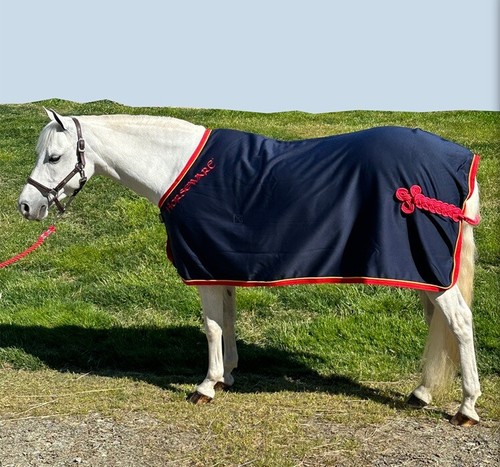 HORSEWARE IRELAND Rambo Jersey Cooler Blue Red NIP 6’3” Dress Horse ...