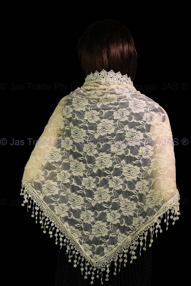 Triangle Lace Scarf Catholic Latin Mass Shawl Chapel Veil Mantilla ...