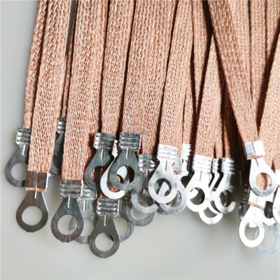 Braided 30cm Copper Ground/Bonding Strap Car Truck Ground Strap 4 Pcs ...