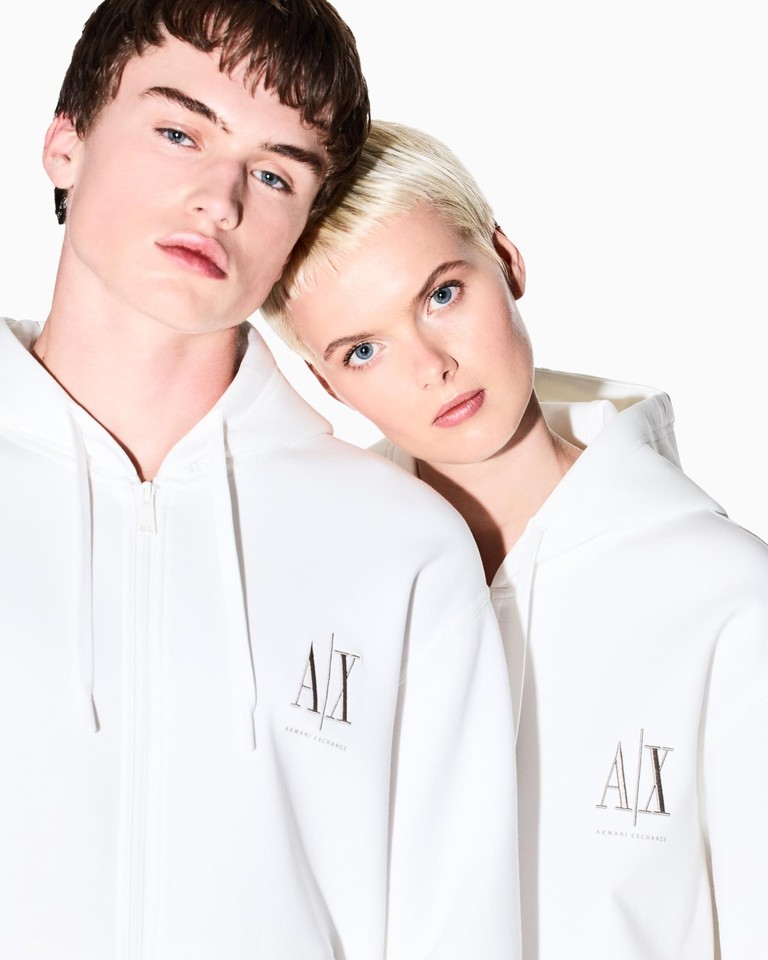 Men's Cotton Icon Logo Full Zip Sweatshirt, Off White, XXLarge | eBay