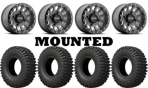 Kit 4 EFX MotoCrusher Tires 37x10-15 on Method 401 Beadlock Titanium ...