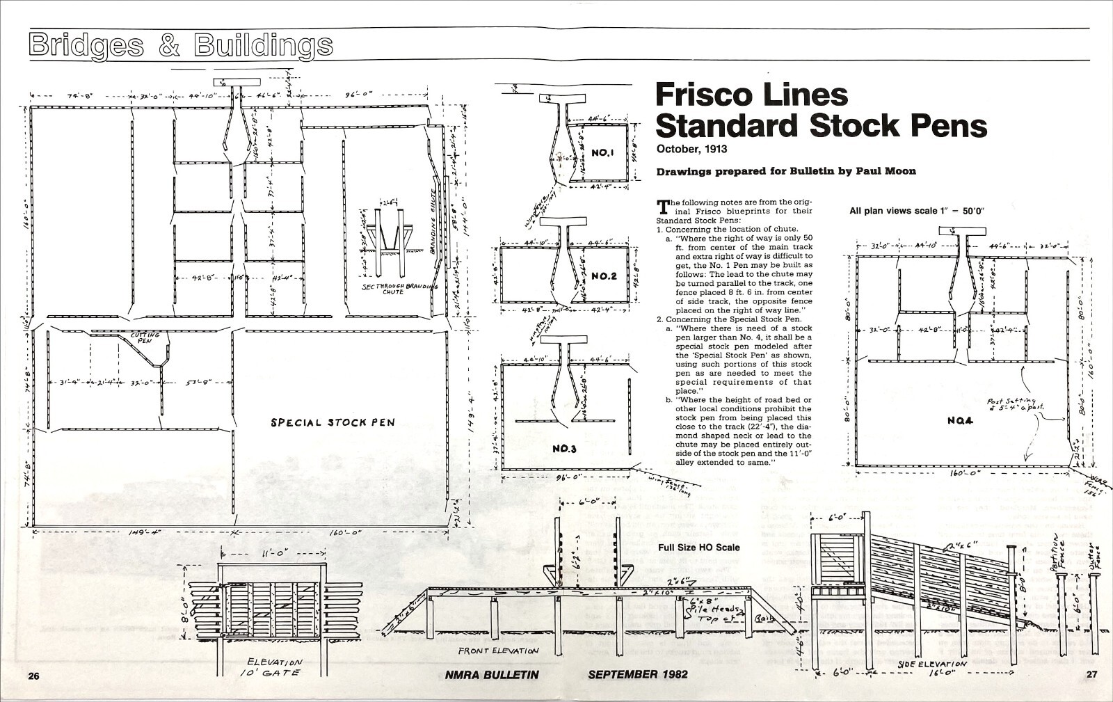 Model Railroad Train Frisco Lines Standard Stock Pens Drawings Mag ...